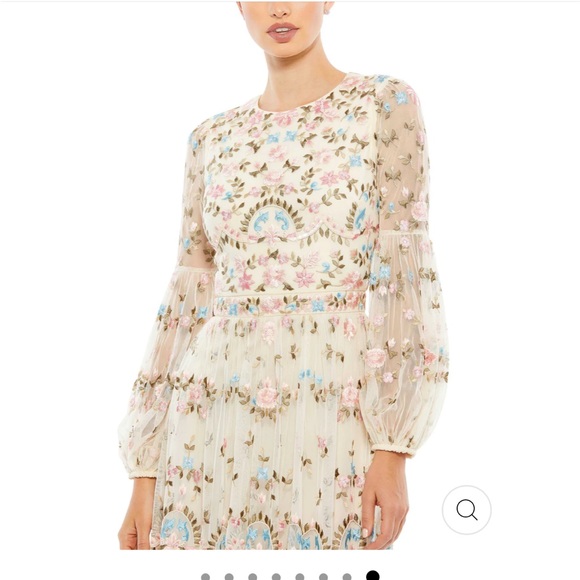 Mac Duggal | Dresses | Mac Duggal 3511 Ivory Floral Appliqu Long Sleeve ...